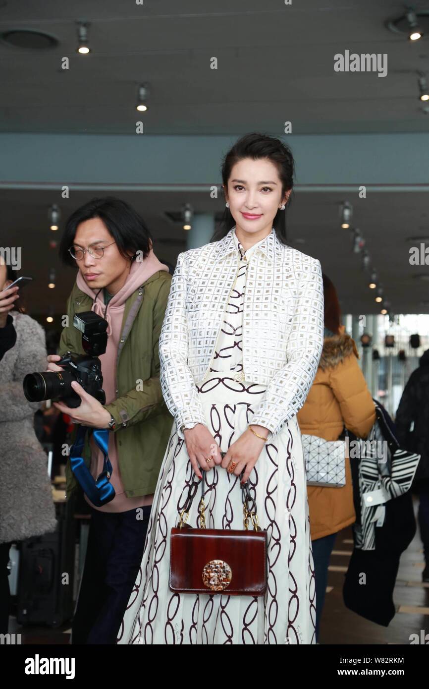 Chinese actress Li Bingbing attends the Tory Burch fashion show during ...