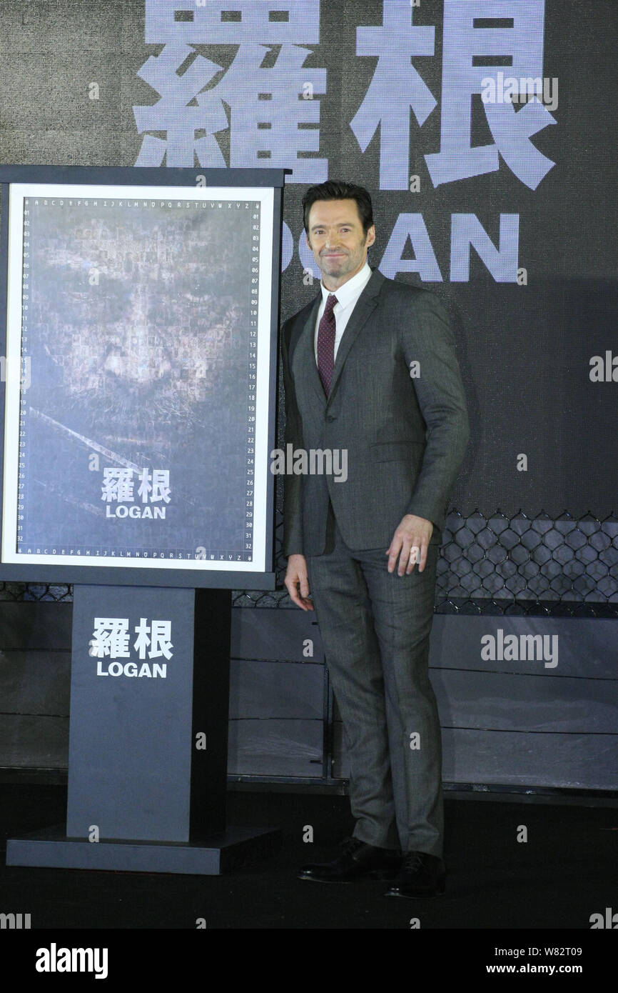 Australian Actor Hugh Jackman Poses High Resolution Stock Photography ...
