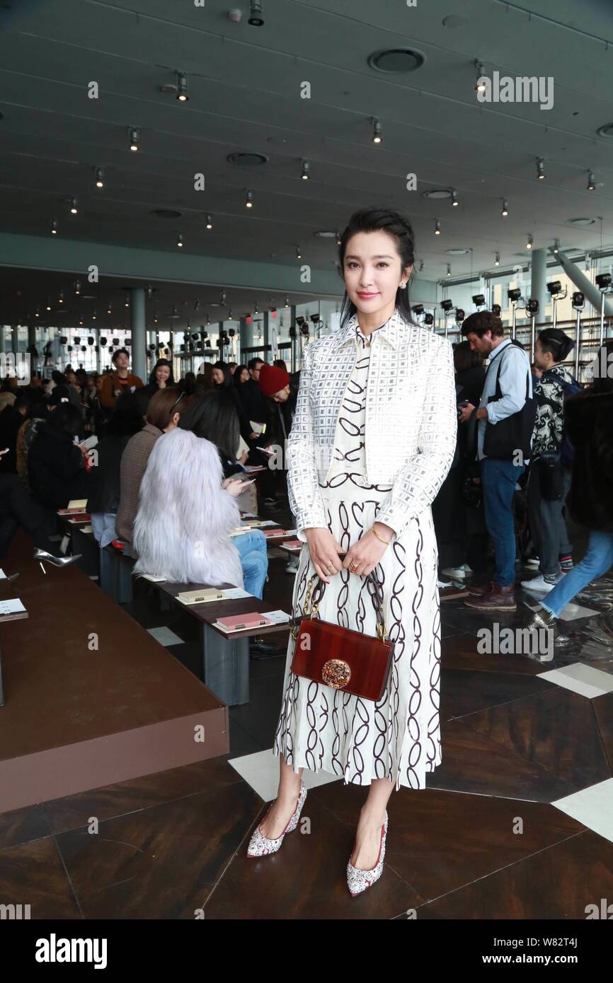 Chinese actress Li Bingbing attends the Tory Burch fashion show during ...
