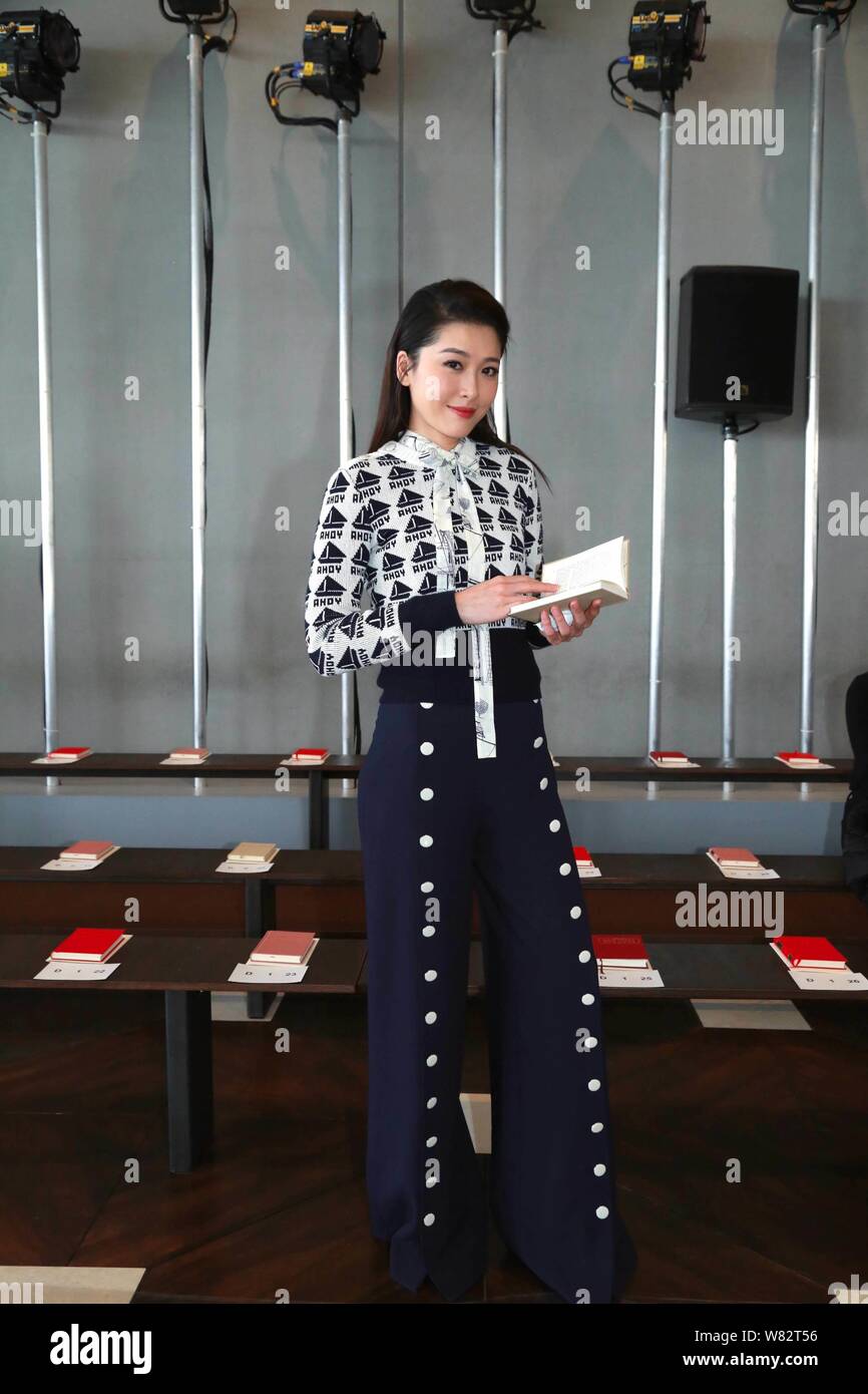 Hong Kong actress Niki Chow attends the Tory Burch fashion show during ...