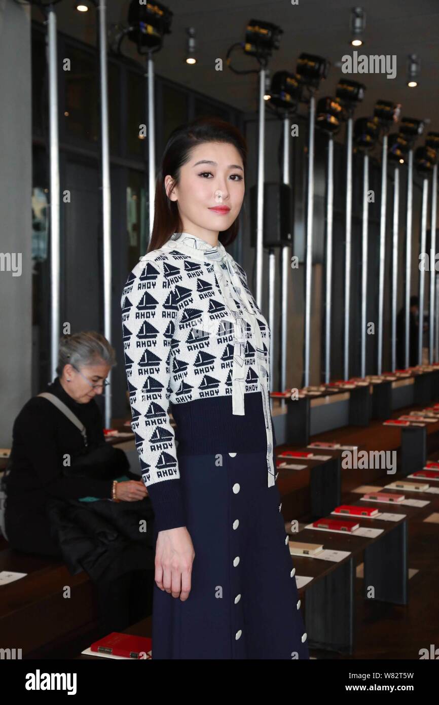 Hong Kong actress Niki Chow attends the Tory Burch fashion show during ...