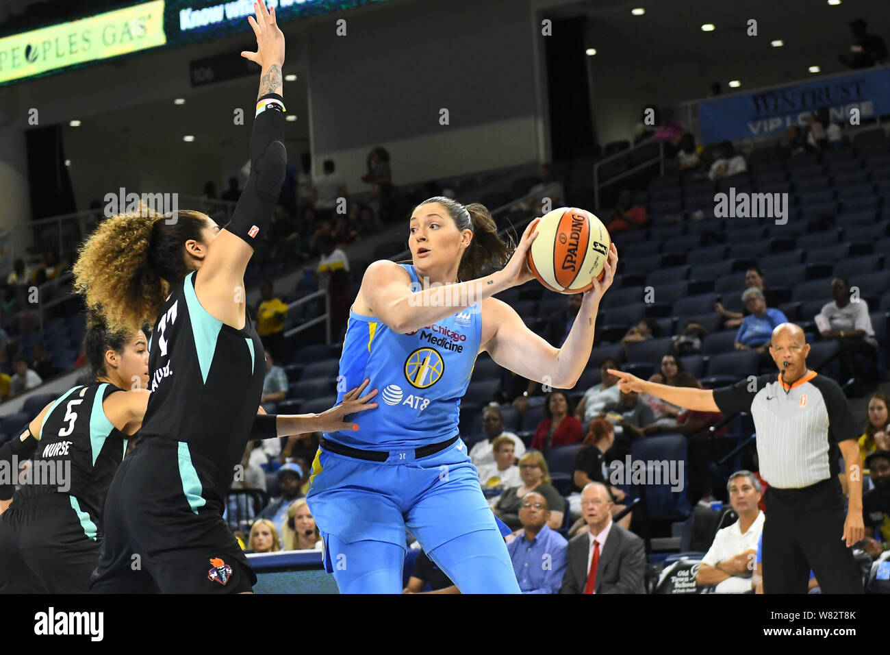 Chicago, Illinois, USA. August 07, 2019: Stefanie Dolson (31) of the ...