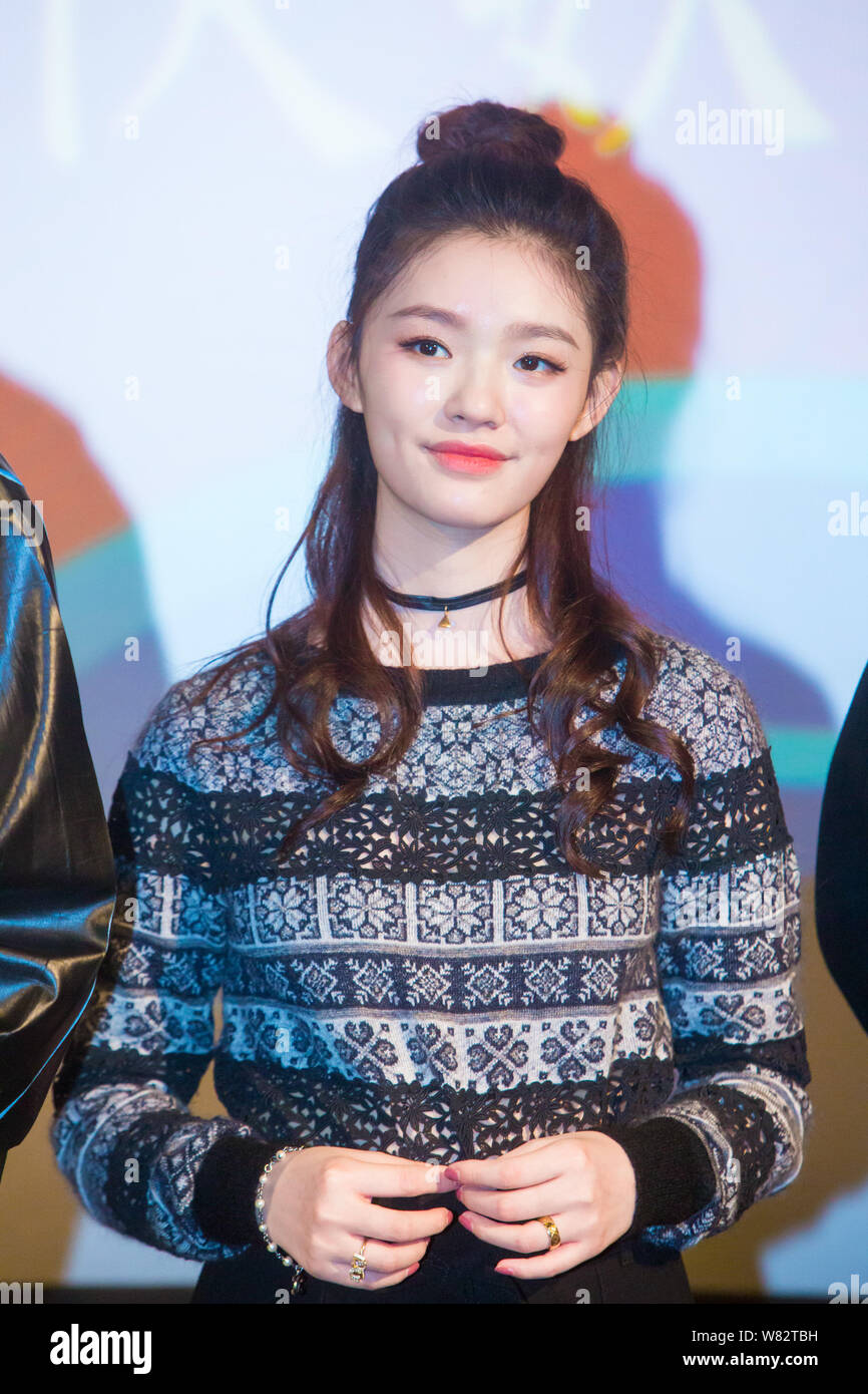 Chinese actress Jelly Lin or Lin Yun attends a promotional event for ...