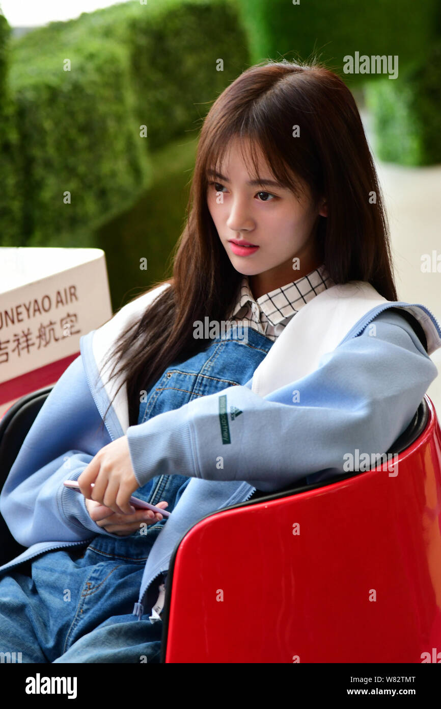 Singer and actress Ju Jingyi of Chinese girl group SNH48 is pictured at ...
