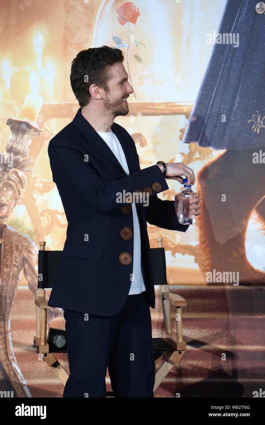 English actor Daniel Jonathan "Dan" Stevens attends a press conference ...