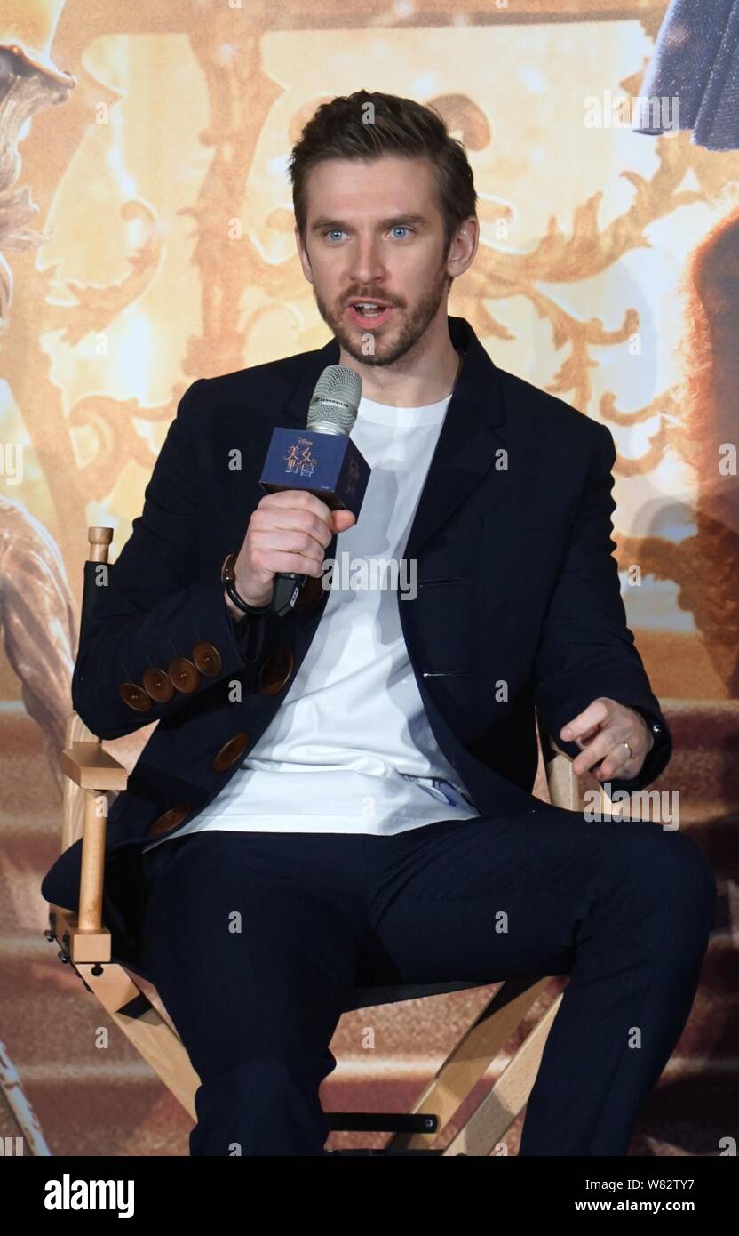 English actor Daniel Jonathan "Dan" Stevens attends a press conference ...
