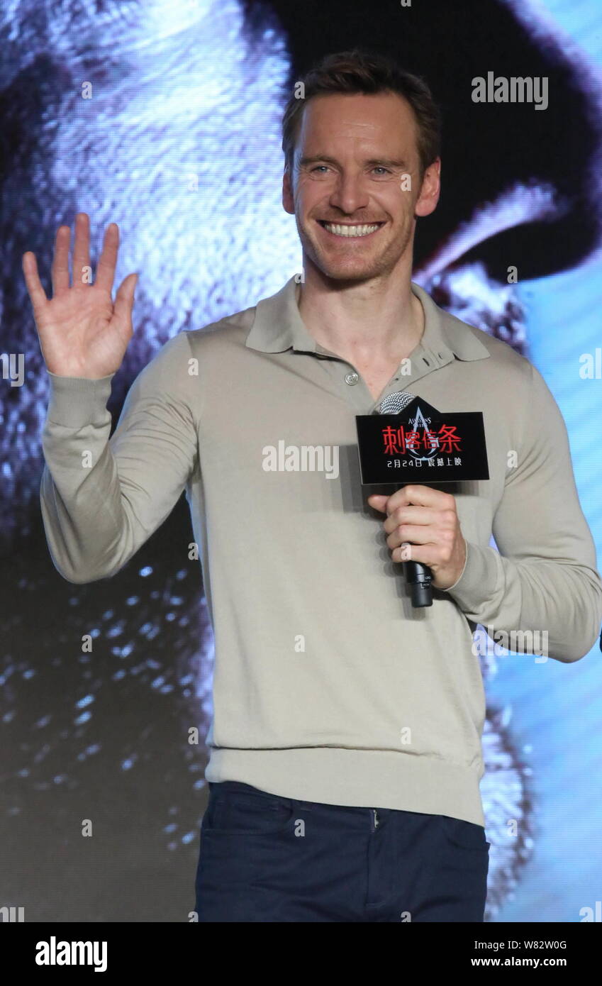 German-born Irish actor Michael Fassbender attends a press conference ...