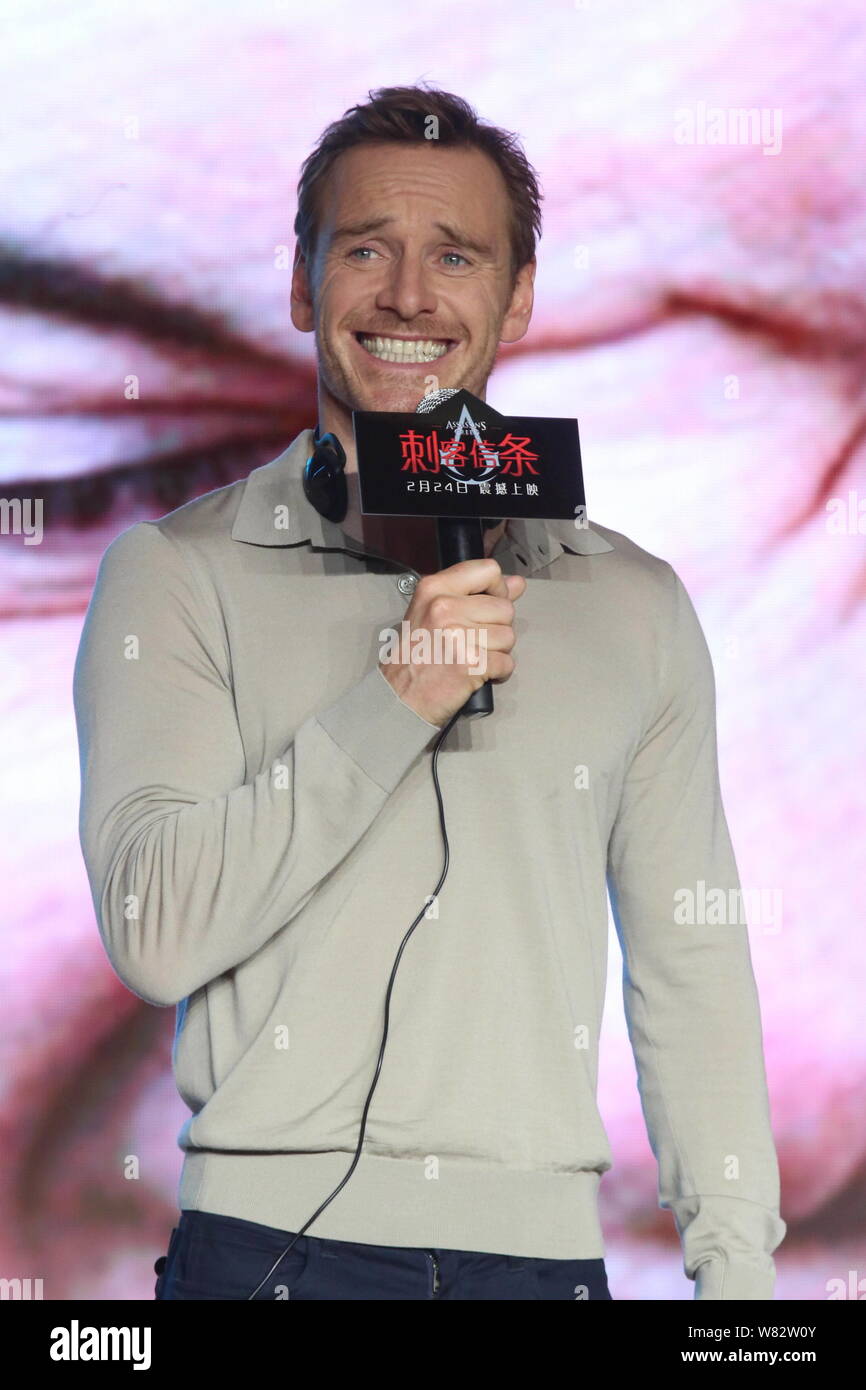 German-born Irish actor Michael Fassbender attends a press conference ...
