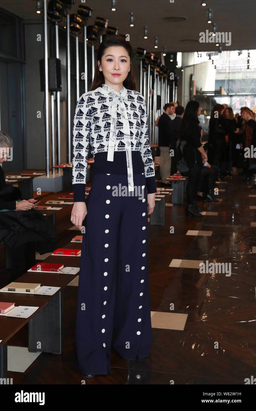 Hong Kong actress Niki Chow attends the Tory Burch fashion show during ...