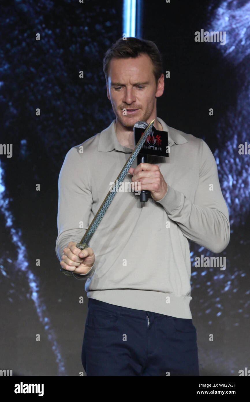German-born Irish actor Michael Fassbender attends a press conference ...