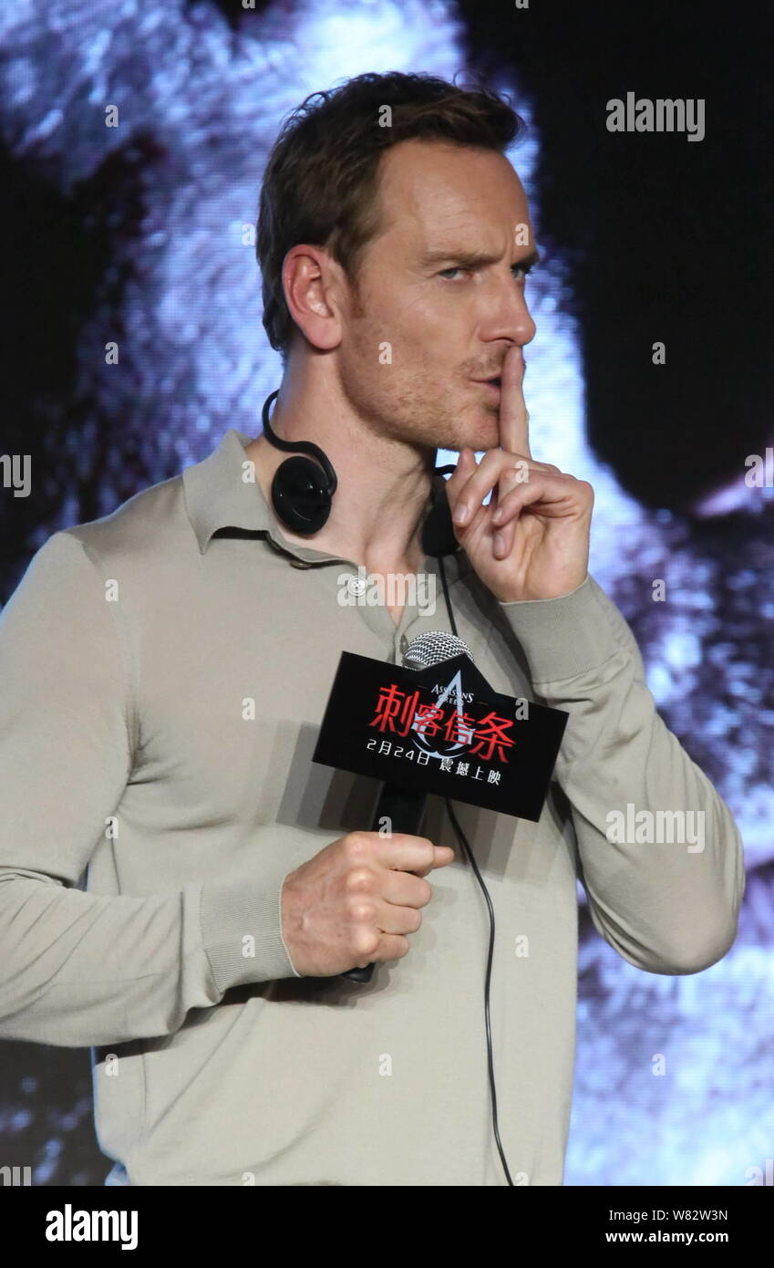 German-born Irish actor Michael Fassbender attends a press conference ...