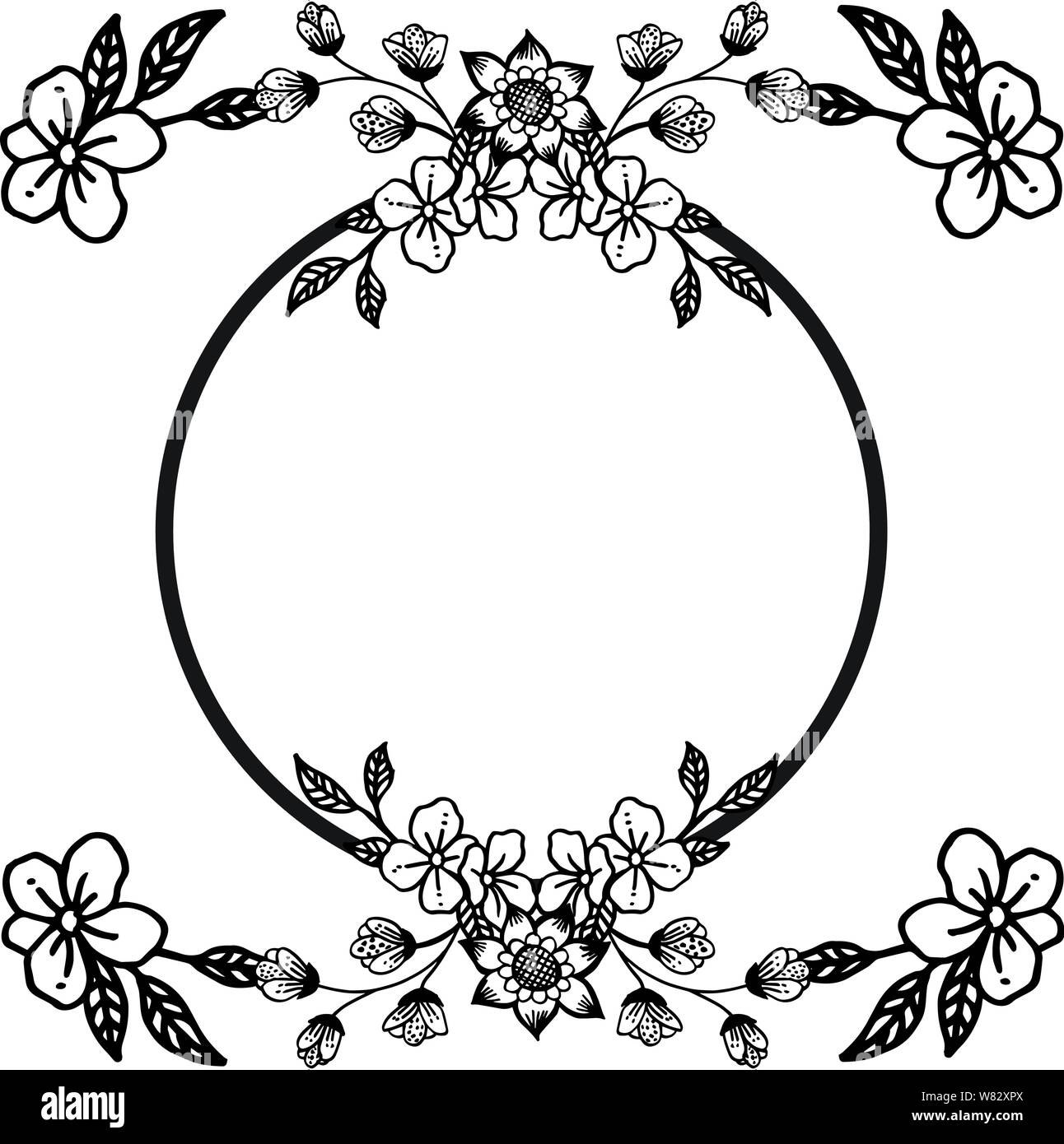 Design element isolated on white background, with vintage floral frame ...