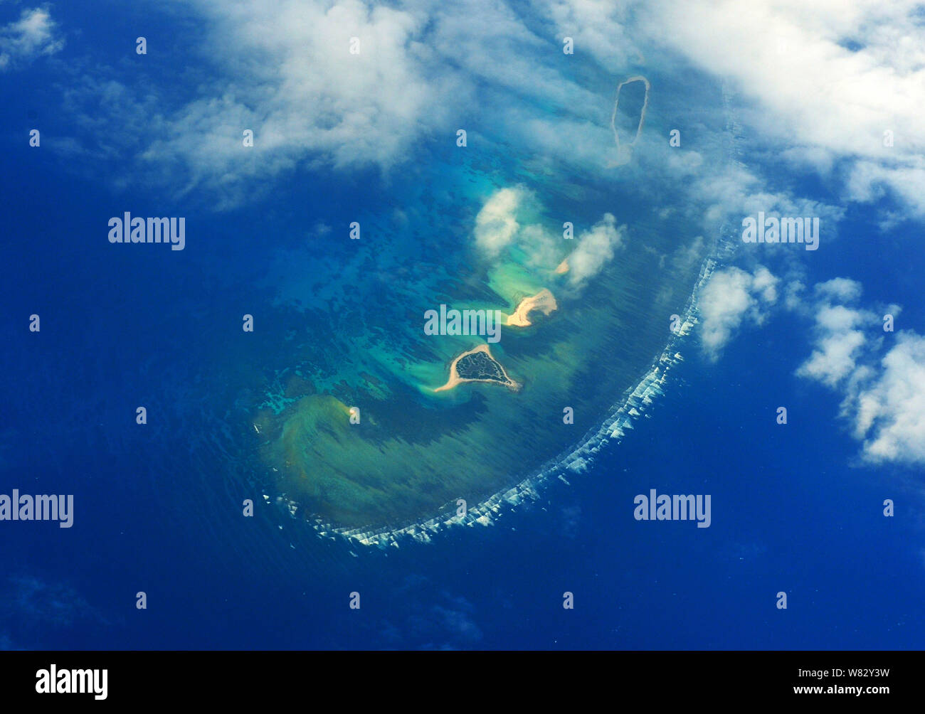 --FILE--An aerial view of Qilian Yu (Seven Connected Islets) of the ...