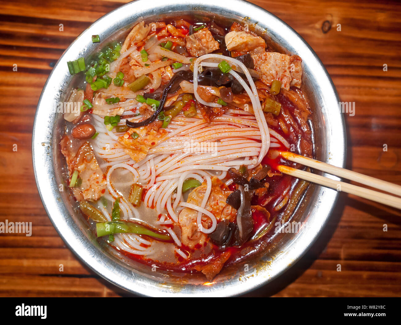 --FILE--View of "luosifen" or rice noodles with snails, sold at a ...
