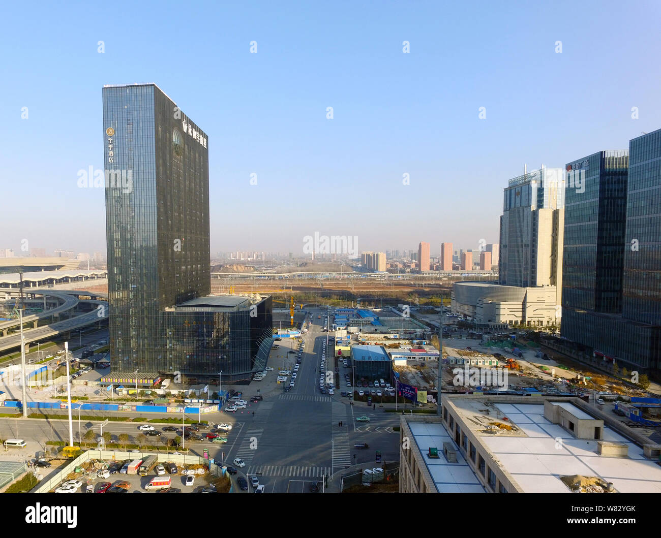 View of a chair-shaped building in Zhengzhou city, central China's ...