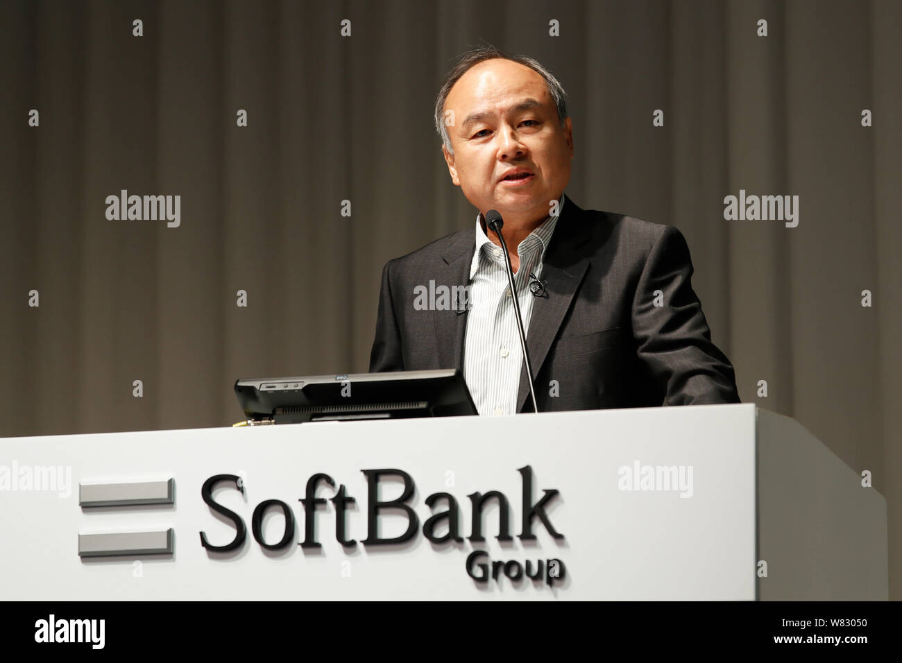 Tokyo, Japan. 7th Aug 2019. SoftBank Group founder and CEO Masayoshi ...
