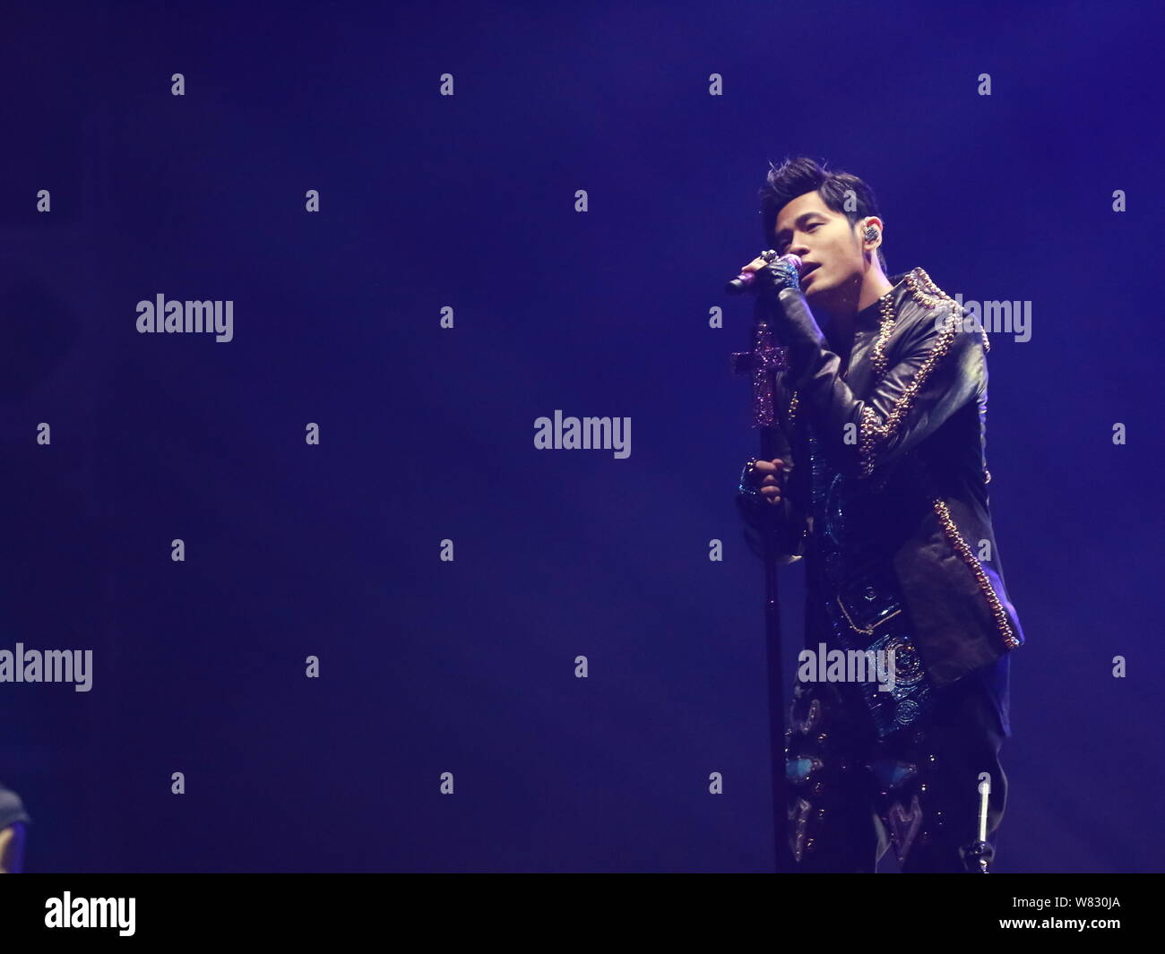 Taiwanese singer Jay Chou performs at a concert during his "The ...
