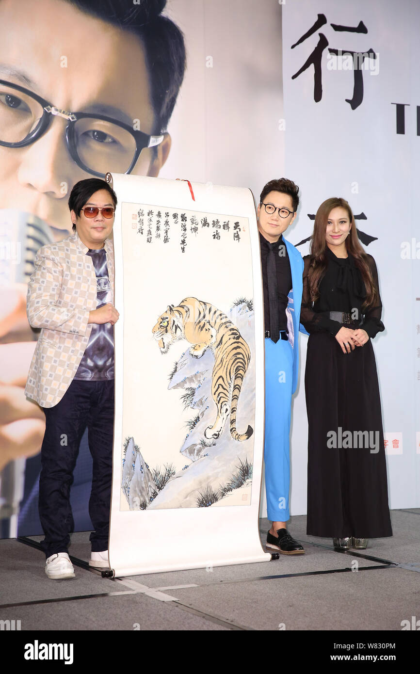 South Korean singer Jeong Soon-won, center, better known by his stage ...