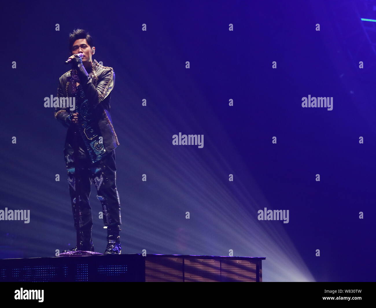 Taiwanese singer Jay Chou performs at a concert during his "The ...