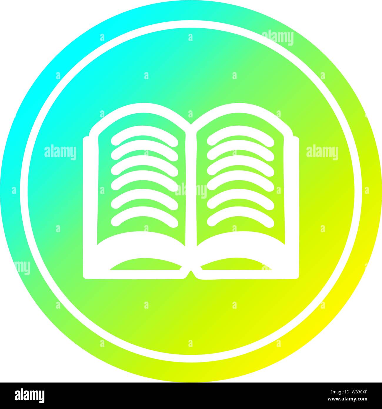 open book circular icon with cool gradient finish Stock Vector Image ...