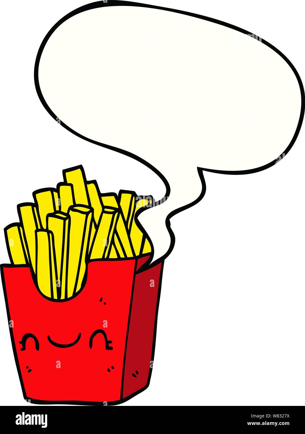 cartoon fries in box with speech bubble Stock Vector Image & Art - Alamy