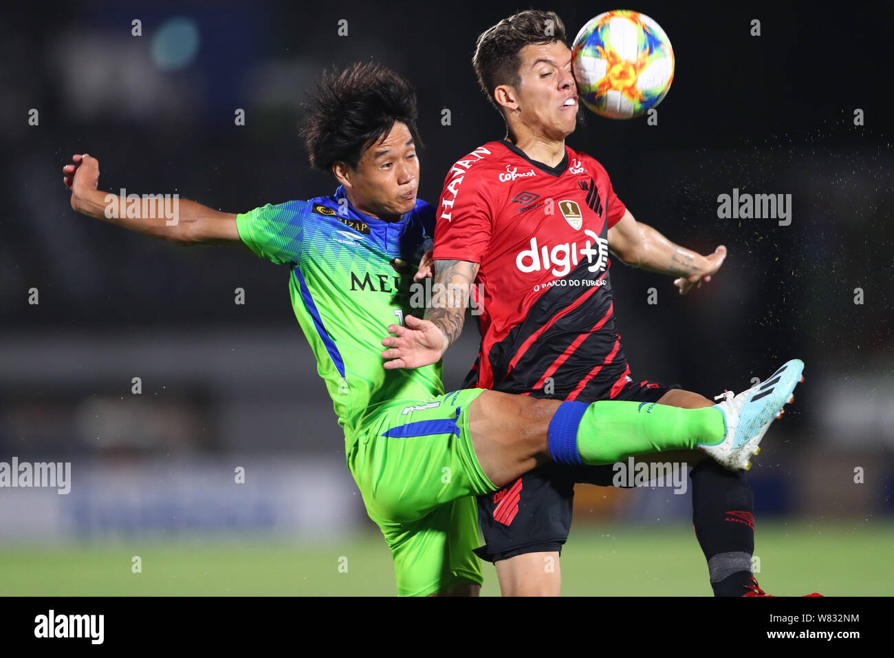 Kanagawa, Japan. 7th Aug, 2019. (L-R) Naoki Yamada (Bellmare), Bruno ...