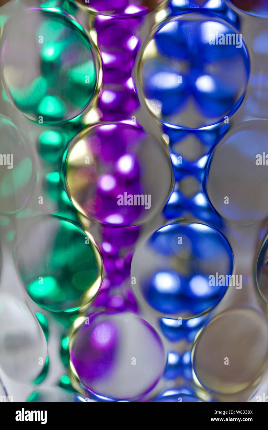 Retro style macro art abstract with round glass texture and colorful ...