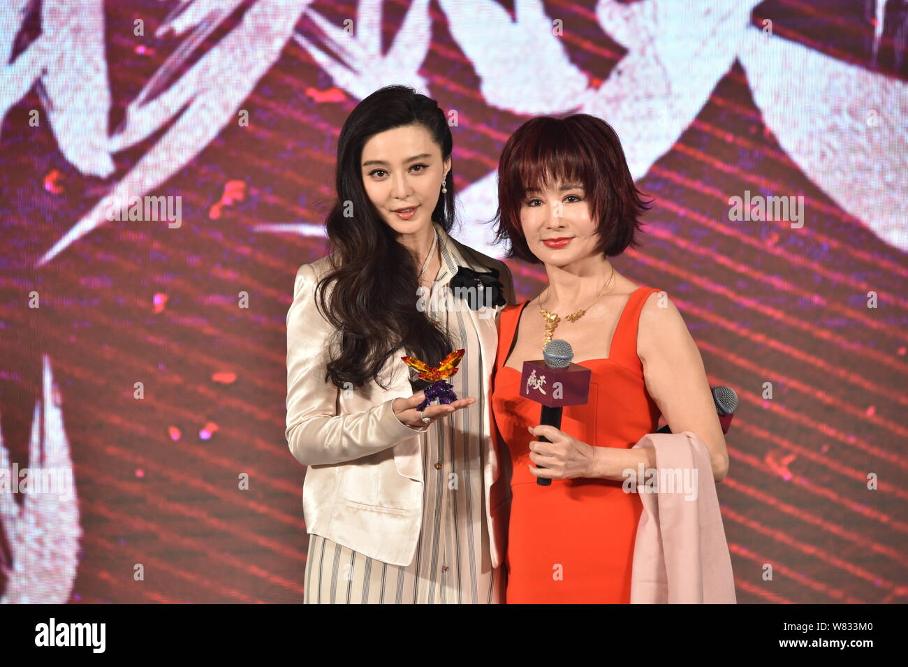 Chinese actresses Fan Bingbing, left, and Angela Pan Yin-tze attend a ...