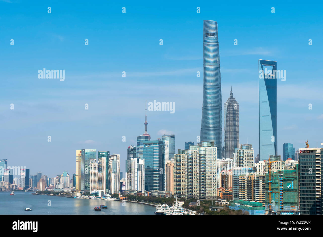 Skyline of the Lujiazui Financial District with the Shanghai Tower ...