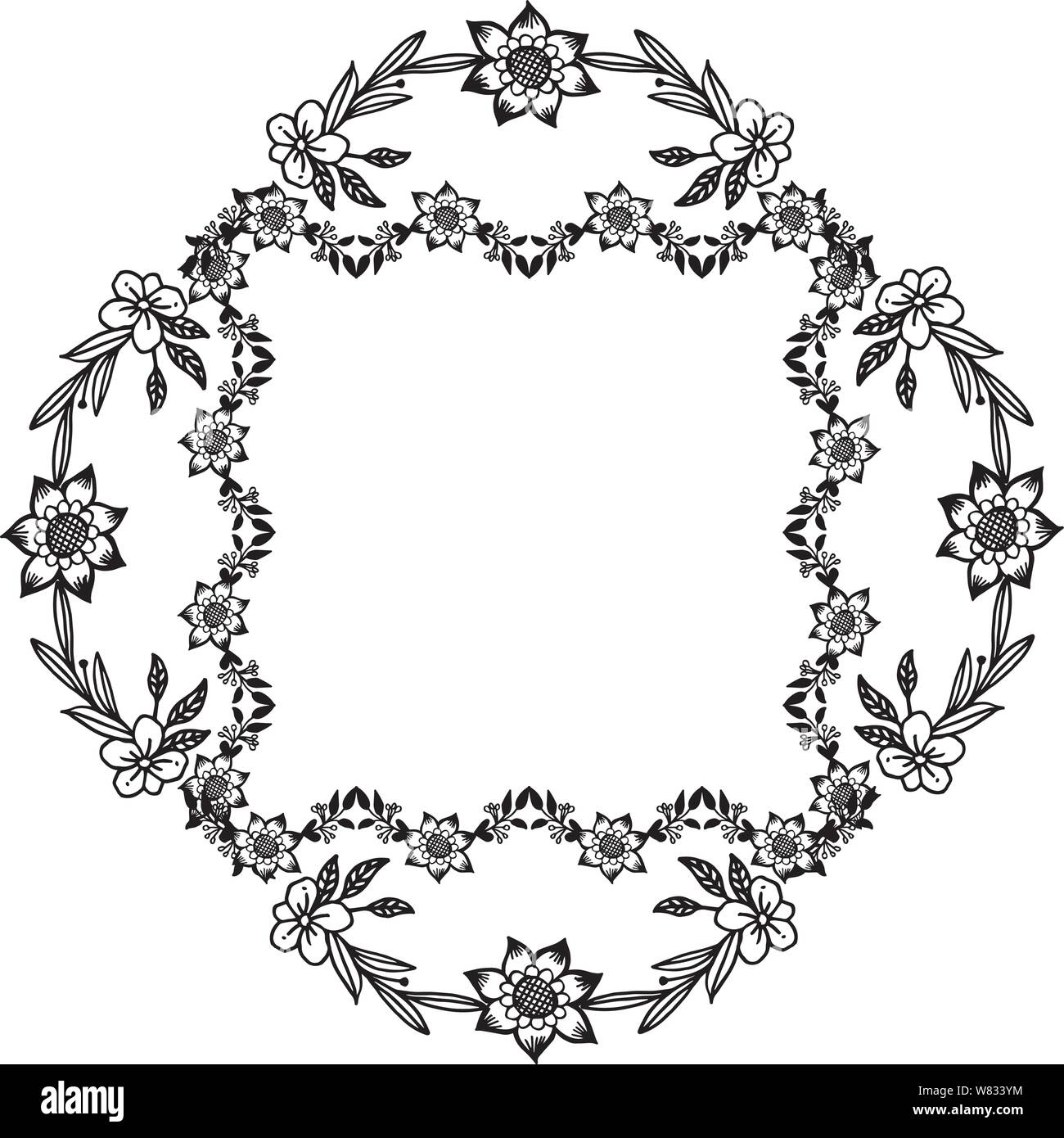 Motif for border of leaf flower frames, for design elegant of card ...