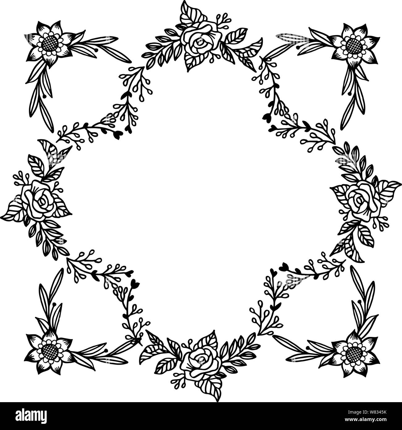 Motif for border of leaf flower frames, for design elegant of card ...