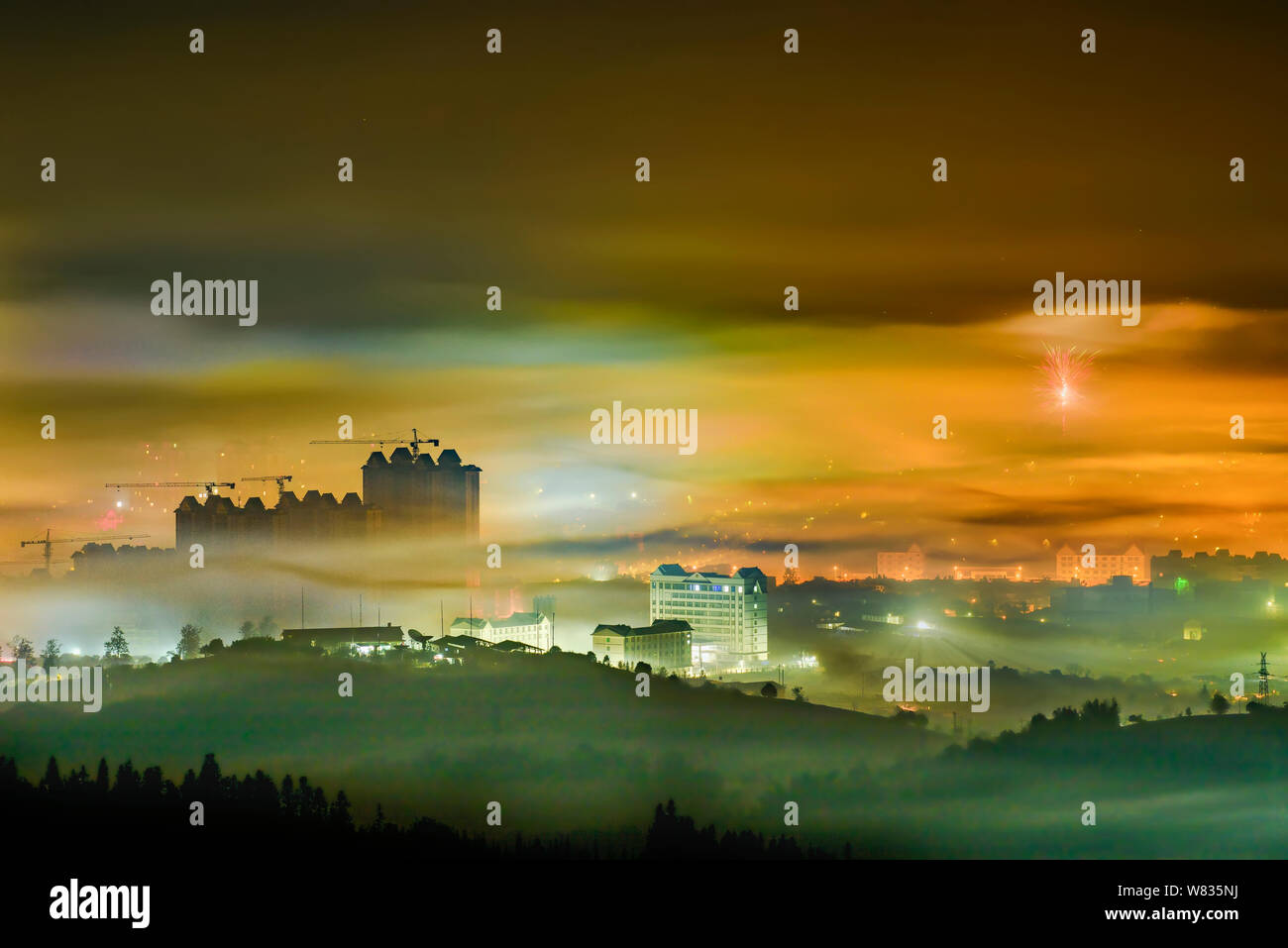 Fireworks exploded over the sky to celebrate the Chinese Lunar New Year ...