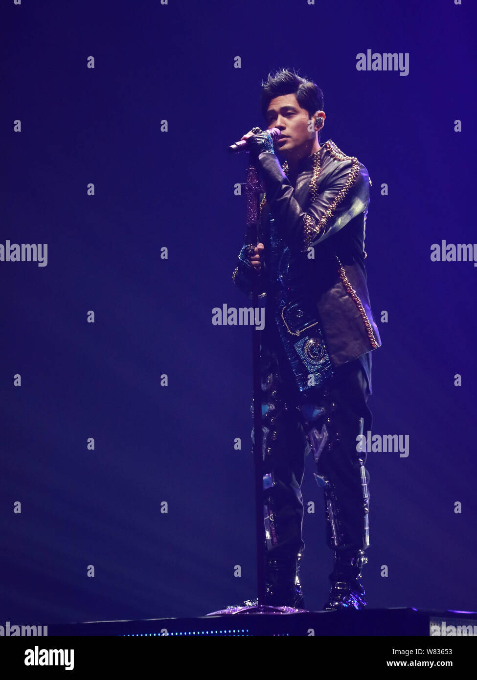 Taiwanese singer Jay Chou performs at a concert during his "The ...