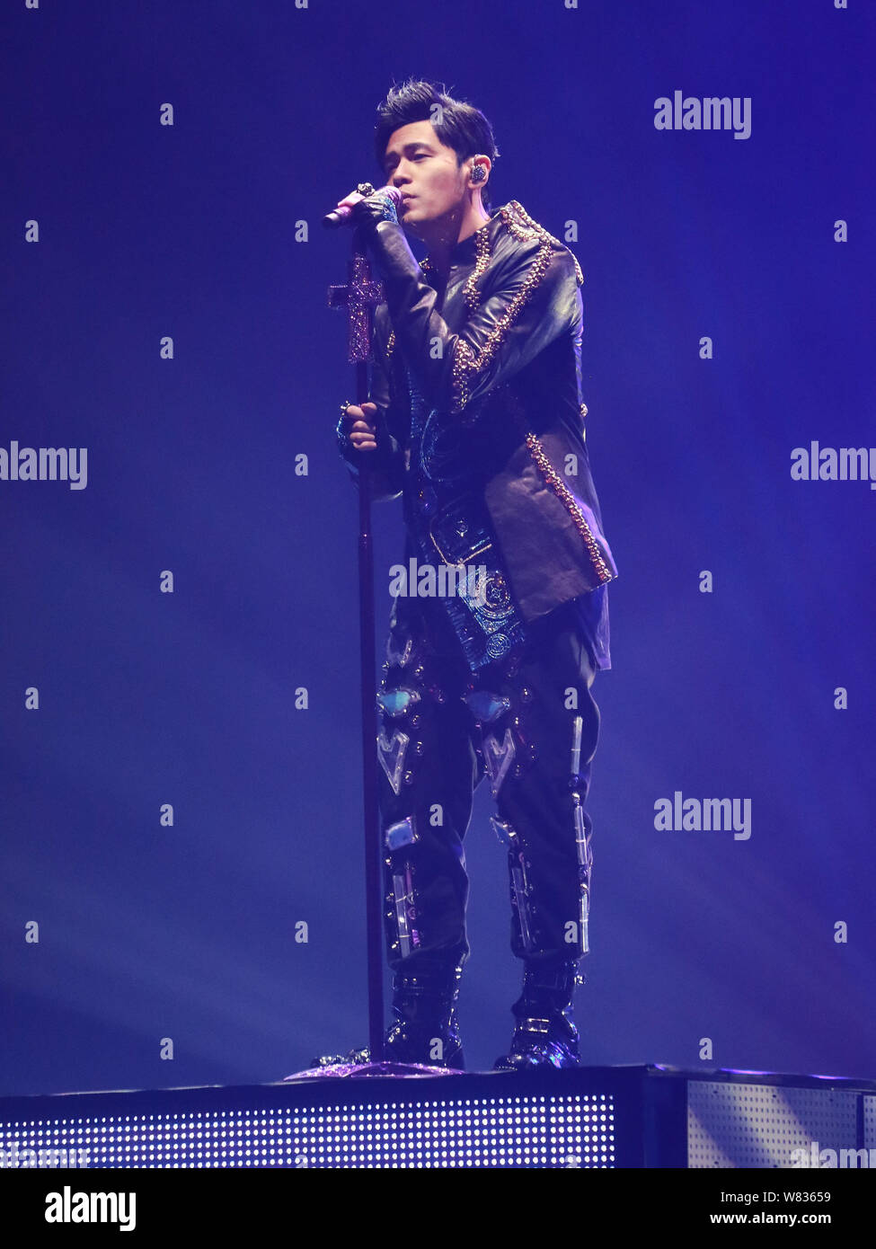 Taiwanese singer Jay Chou performs at a concert during his "The ...