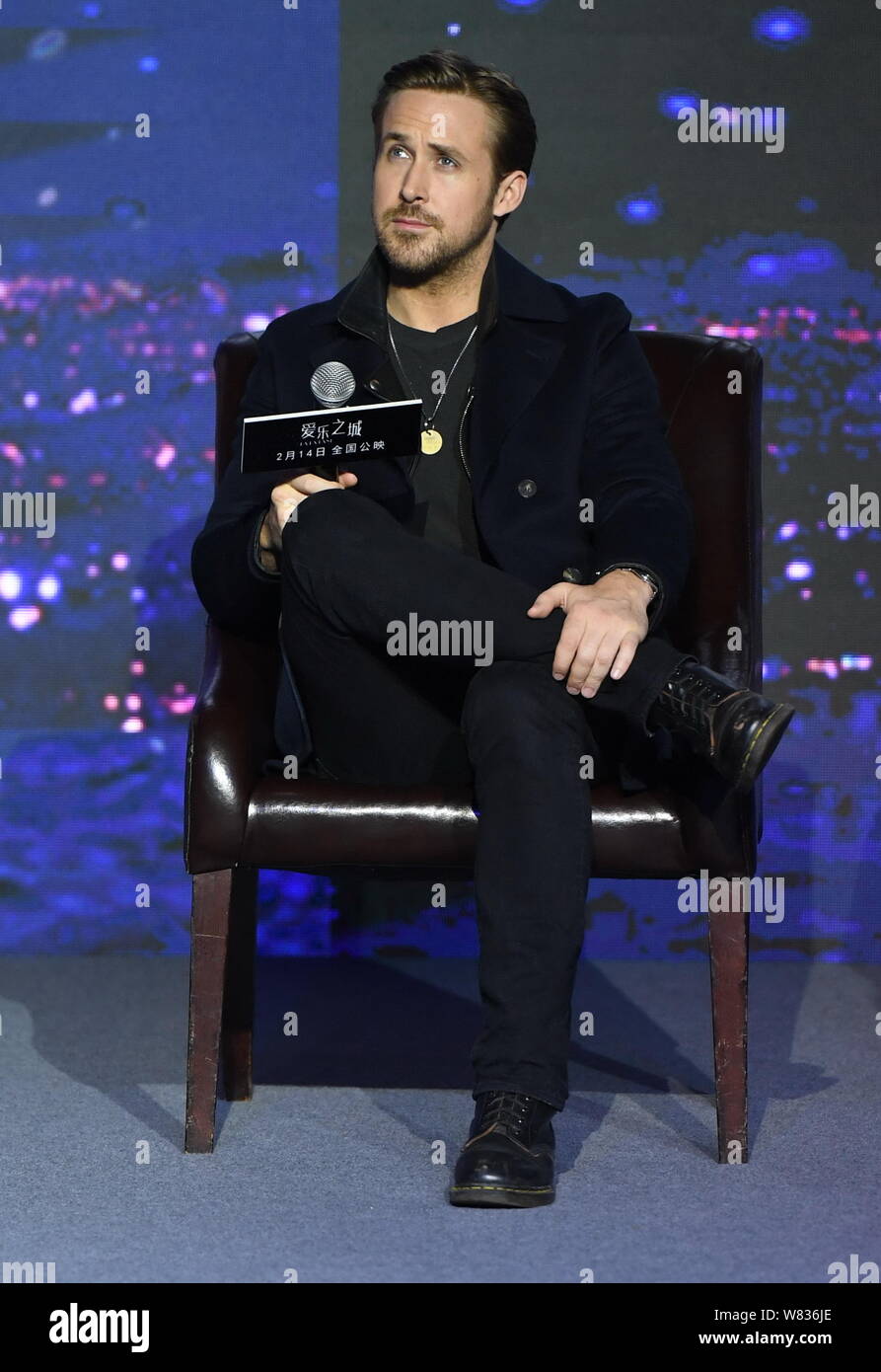 Canadian actor Ryan Gosling attends a premiere for his movie "La La ...