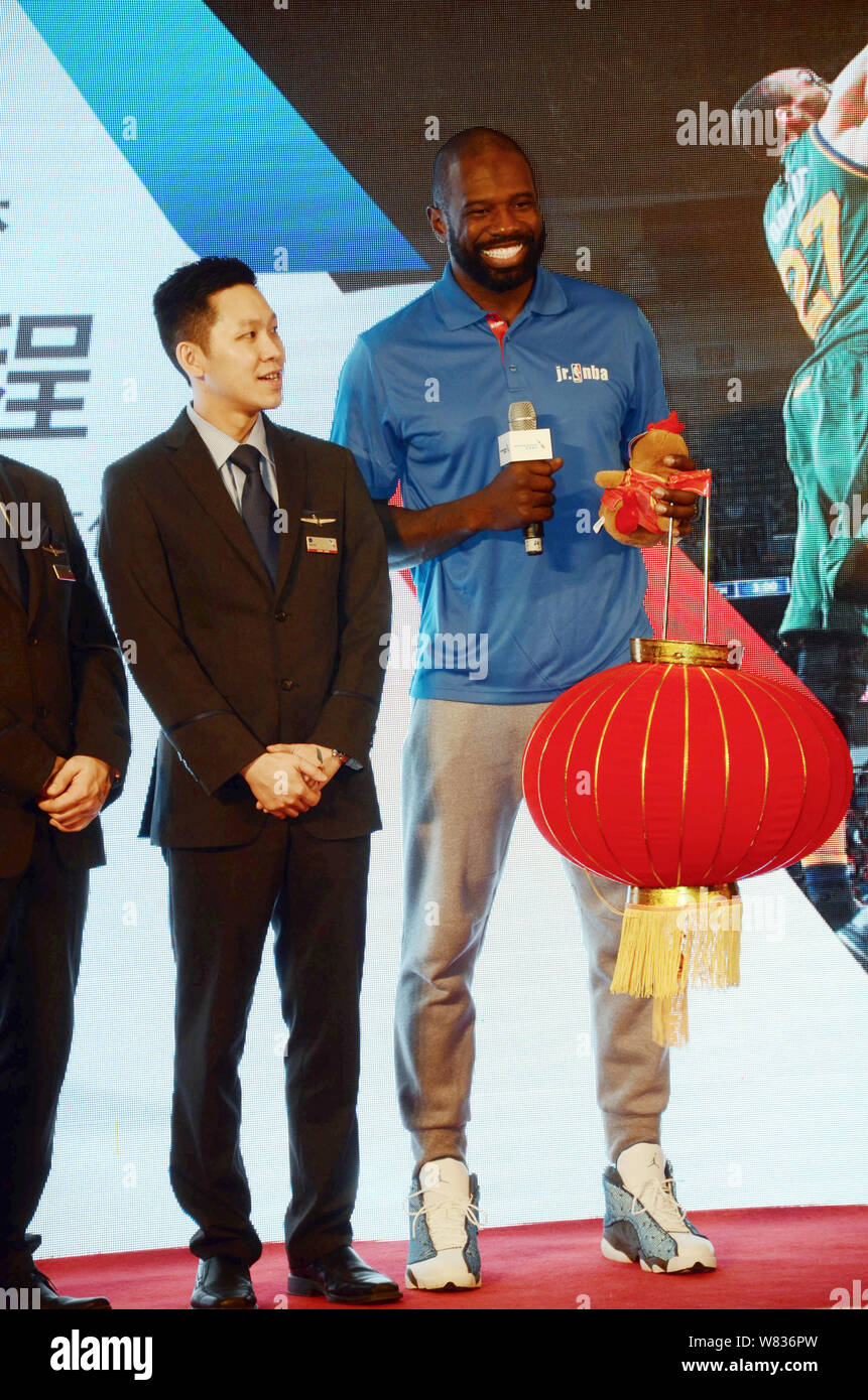 American retired professional basketball player Jason Richardson, right ...