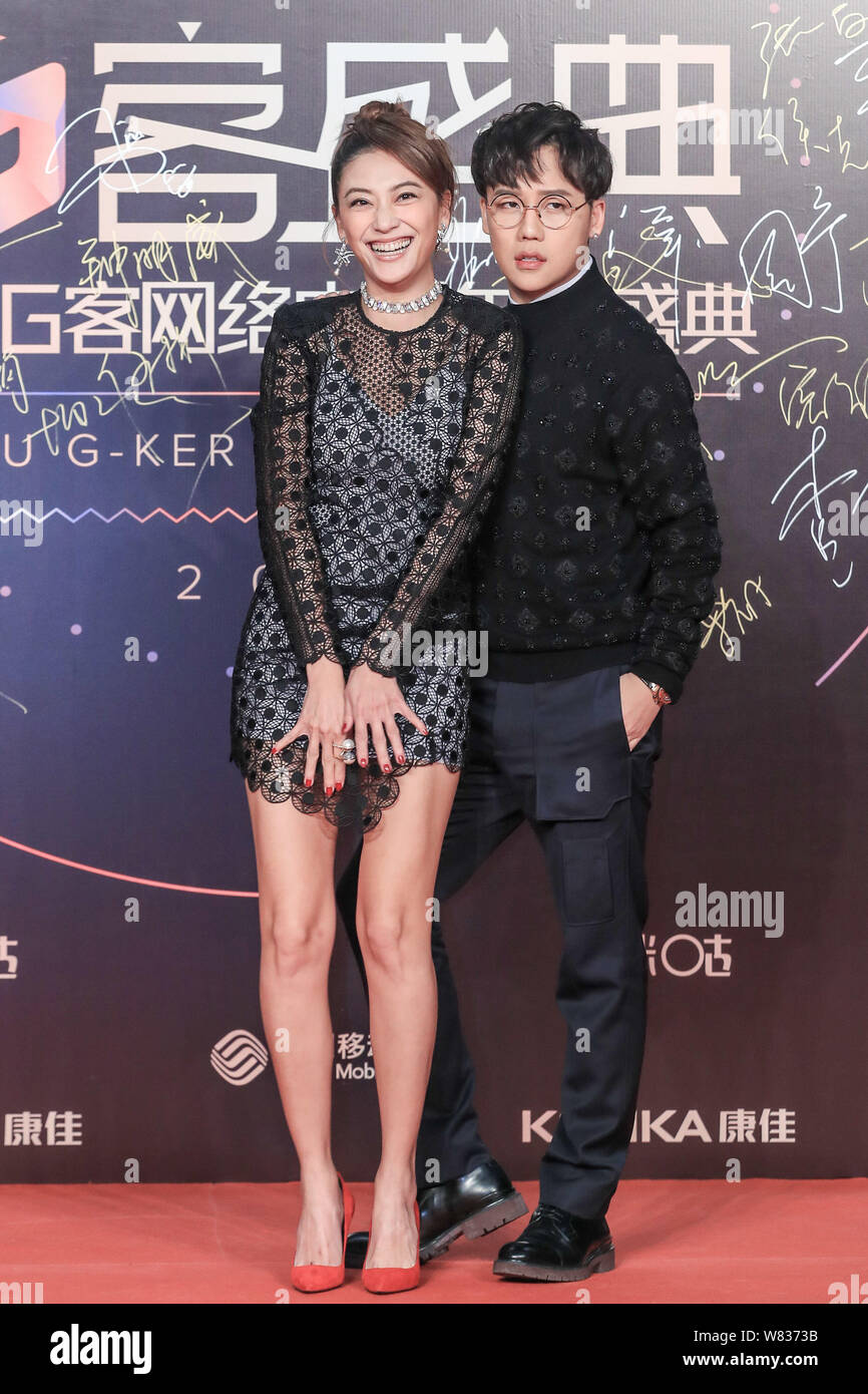 Hong Kong actress Cherrie Ying, left, and Chinese singer Liu Wei arrive ...