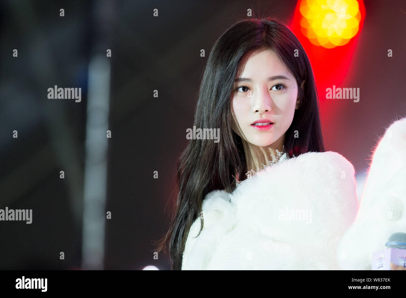 Singer and actress Ju Jingyi of Chinese girl group SNH48 attends a ...