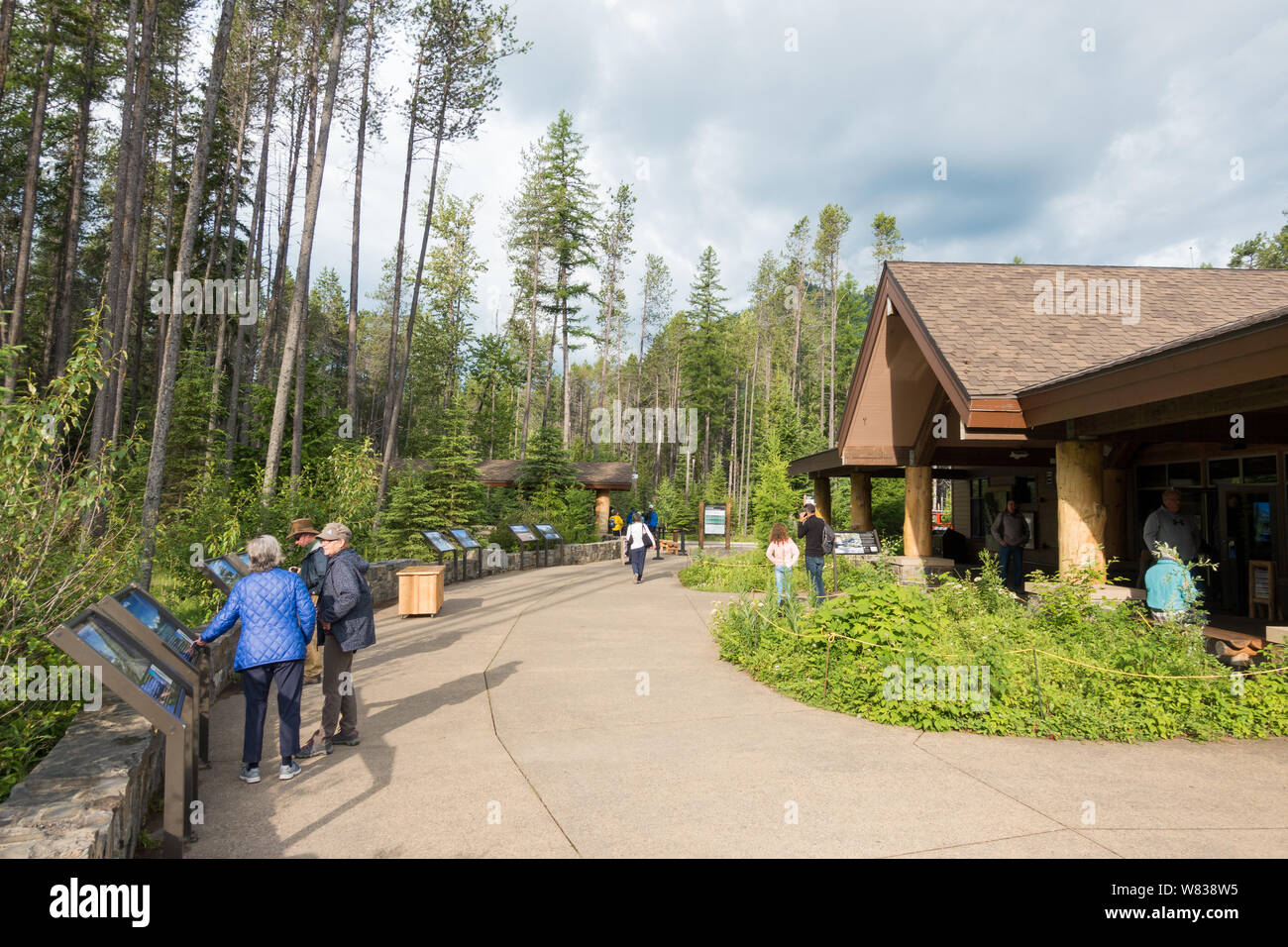 Apgar visitor center in Glacier National Park, Montana, USA Stock Photo ...
