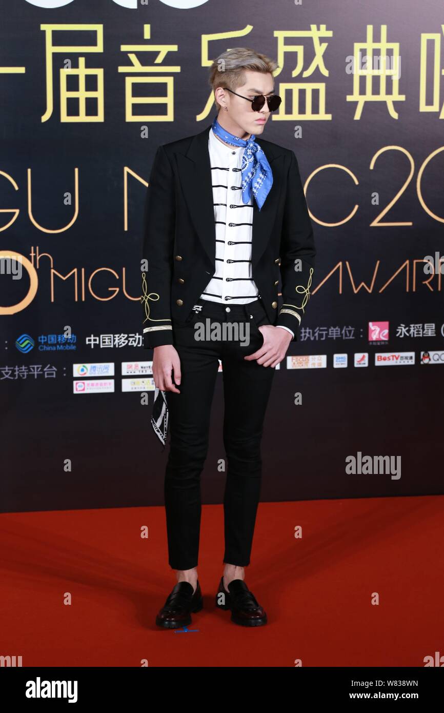 Chinese singer Chris Wu or Wu Yifan arrives on the red carpet for the ...