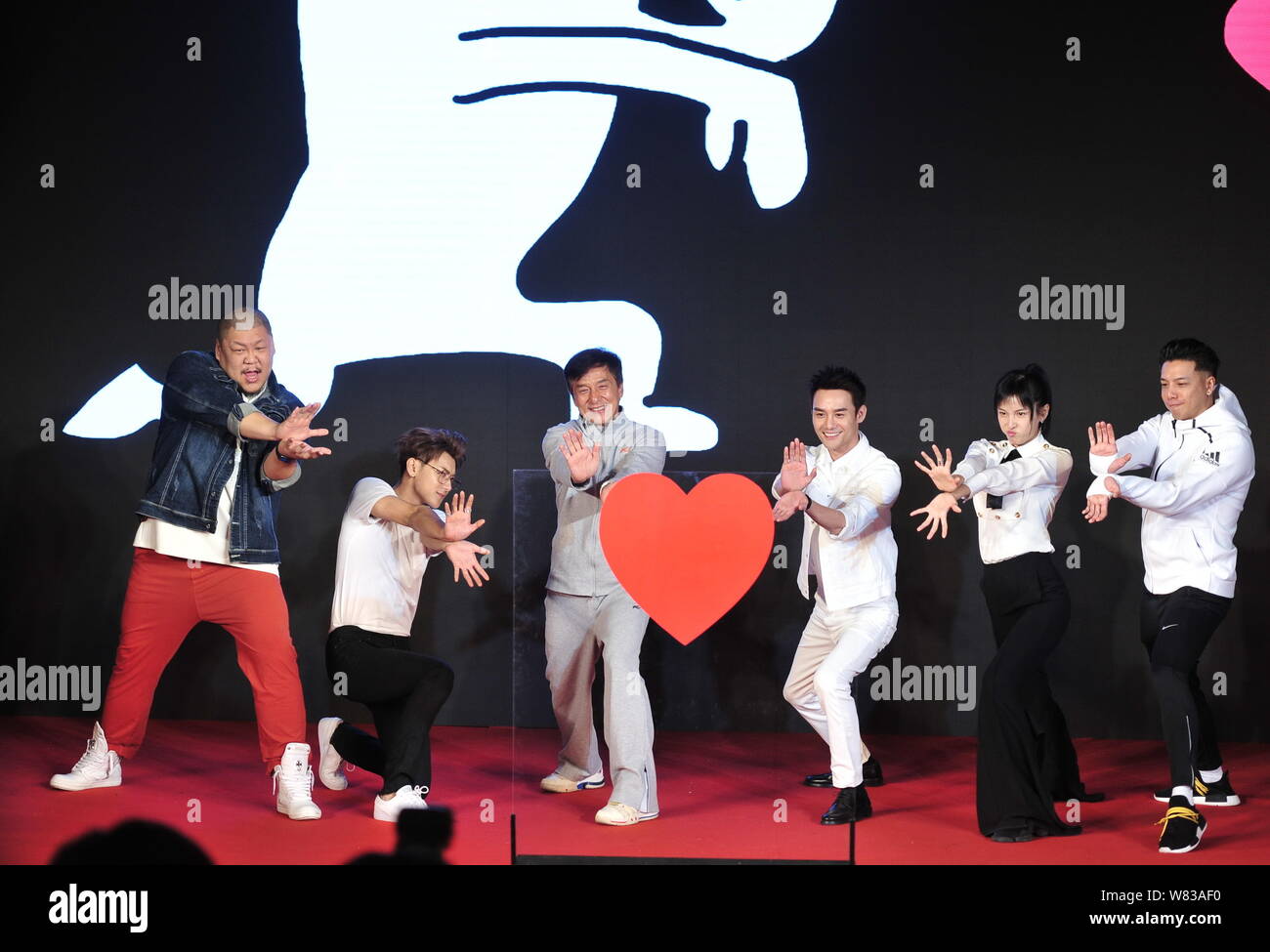 (From left) Chinese actor Sang Ping, singer and actor Huang Zitao ...