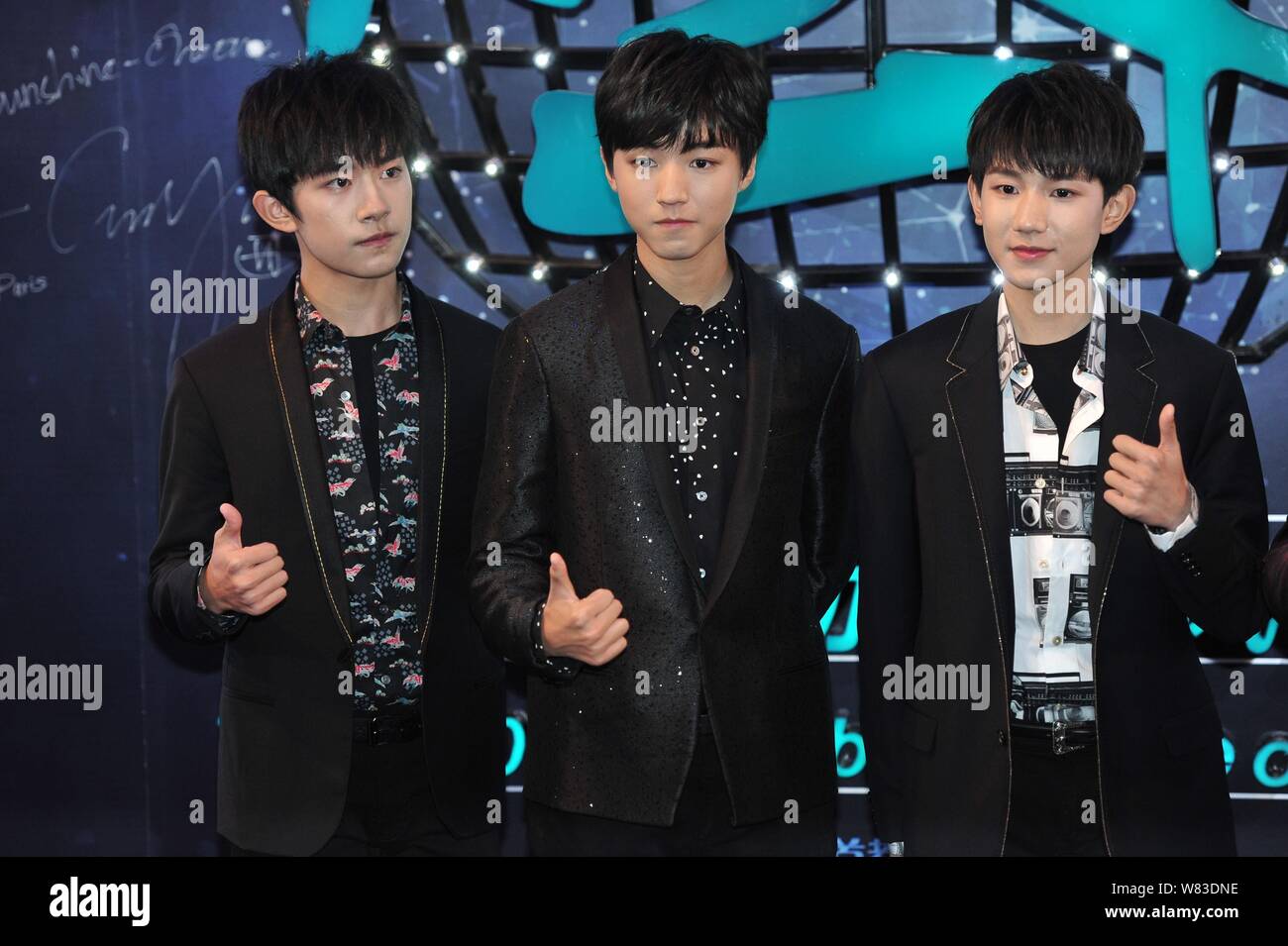 (From left) Jackson Yi Yangqianxi, Karry Wang Junkai and Roy Wang Yuan ...