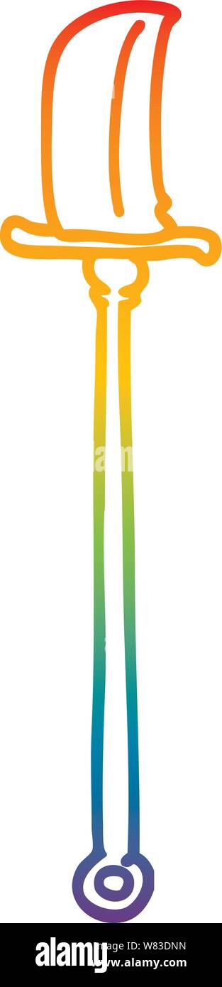 rainbow gradient line drawing of a cartoon bronze halberd Stock Vector ...