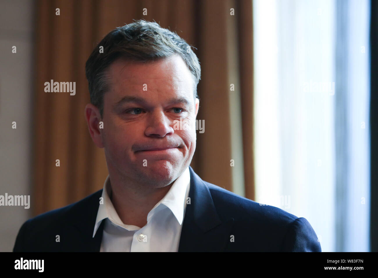 American actor Matt Damon attends a premiere for his movie "The Great ...