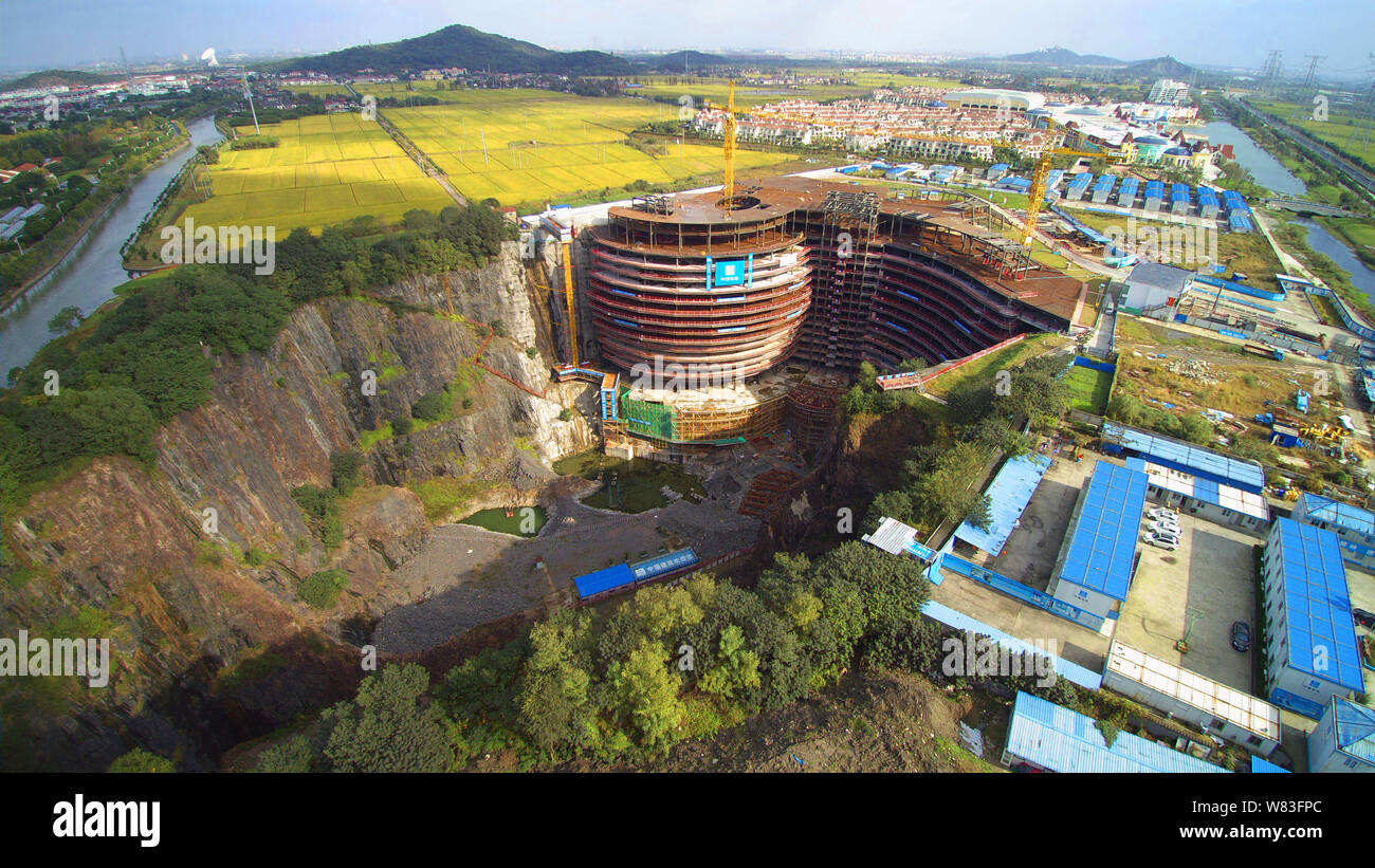 The five-star Shanghai Tianmashan Pit Hotel, also known as the Shimao ...