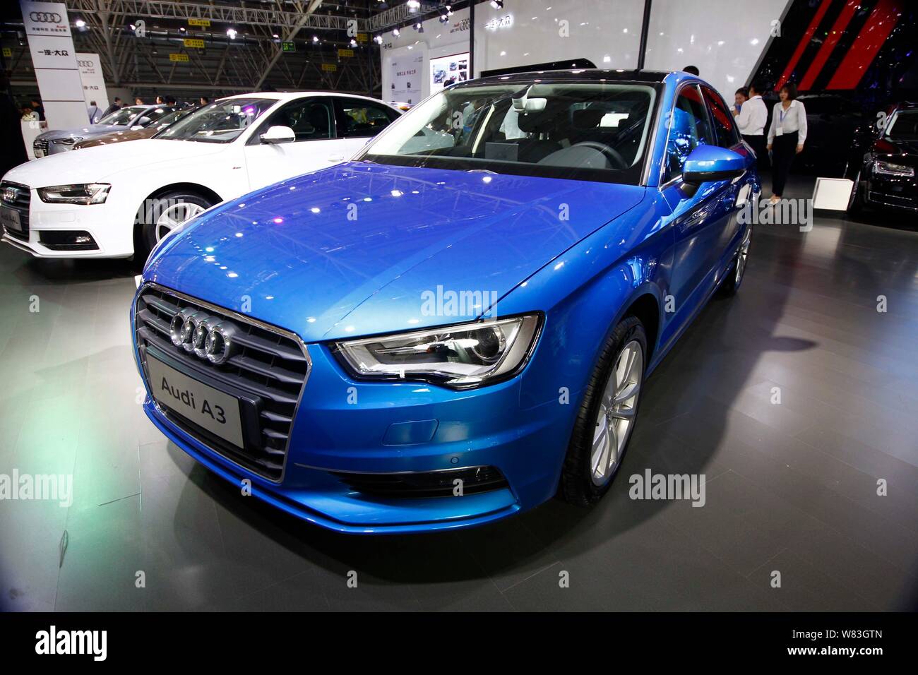 --FILE--An Audi A3 is on display during an automobile exhibition in ...
