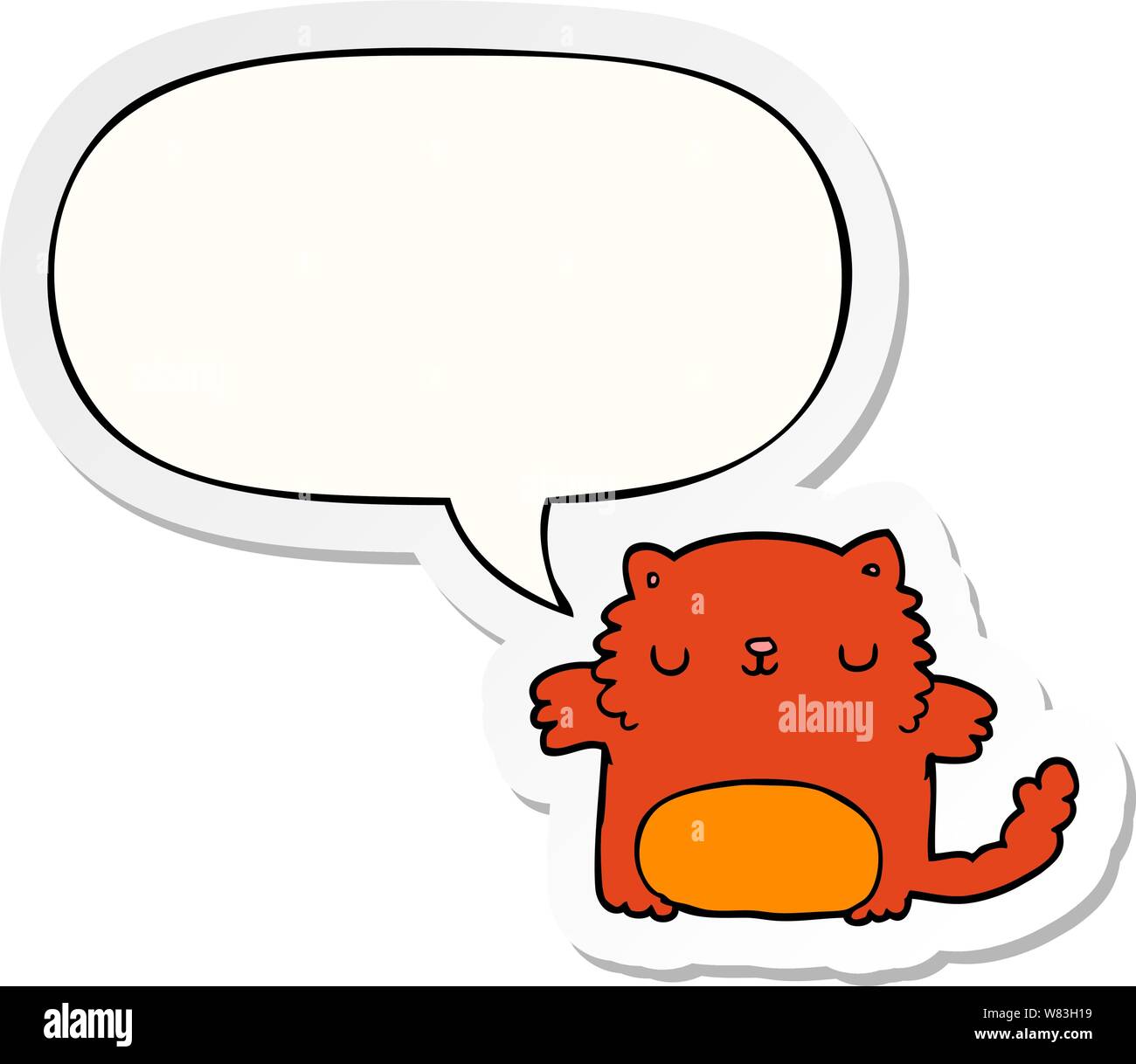 cartoon cat with speech bubble sticker Stock Vector Image & Art - Alamy