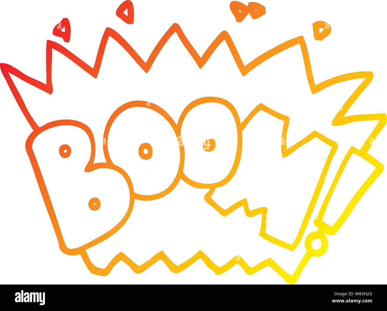 warm gradient line drawing of a cartoon word boom Stock Vector Image ...
