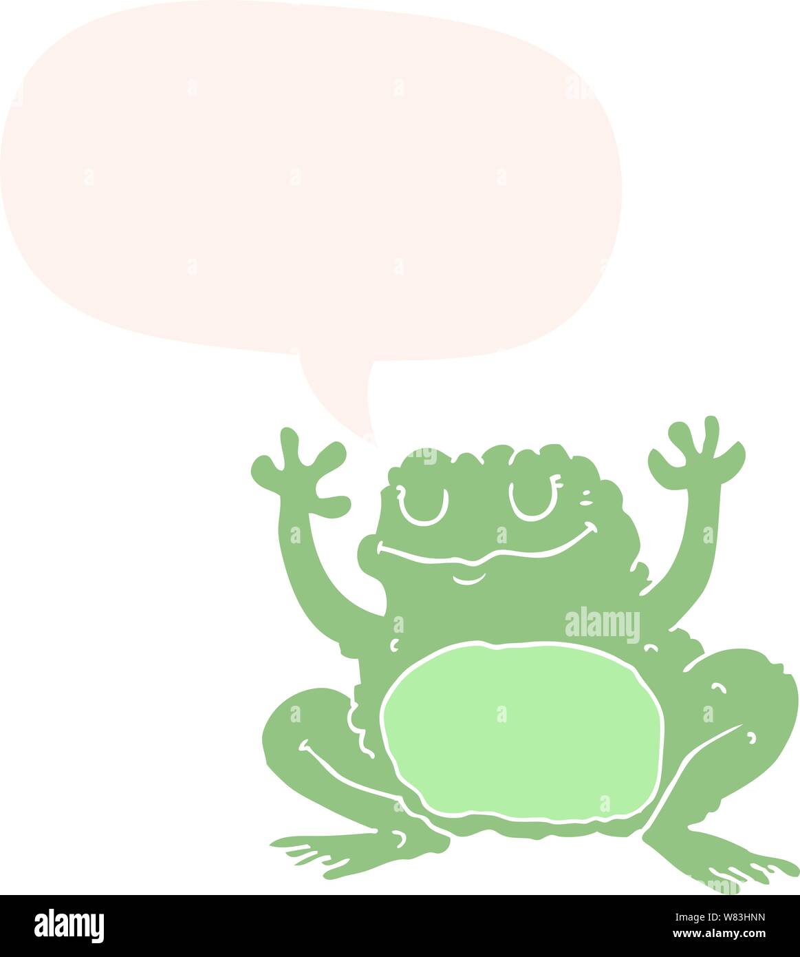 cartoon frog with speech bubble in retro style Stock Vector Image & Art ...