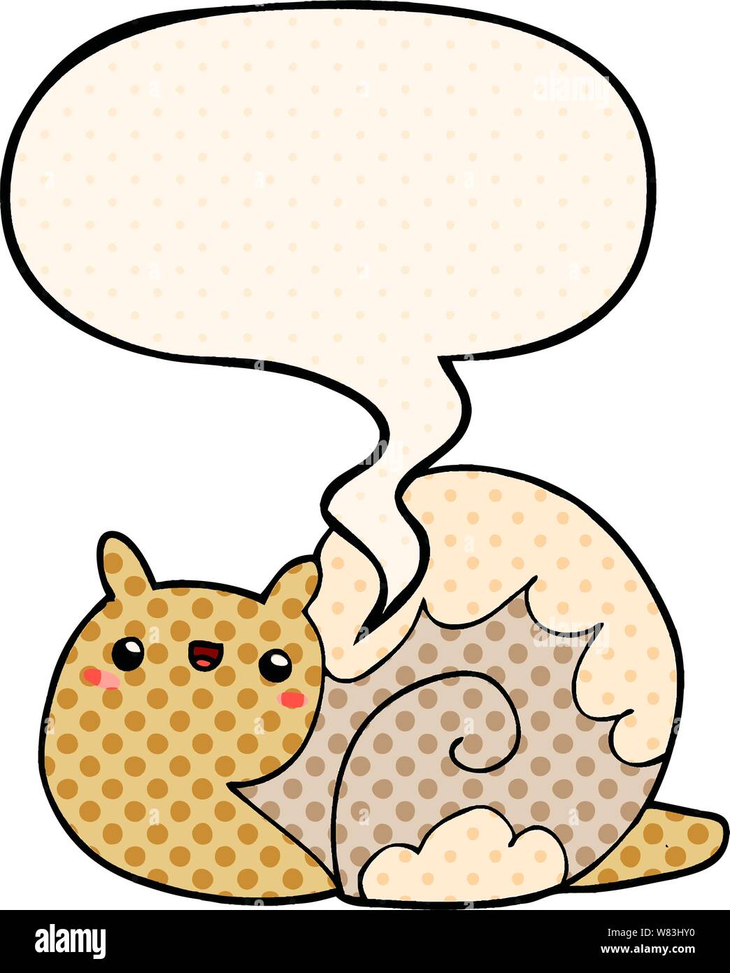 cute cartoon snail with speech bubble in comic book style Stock Vector ...
